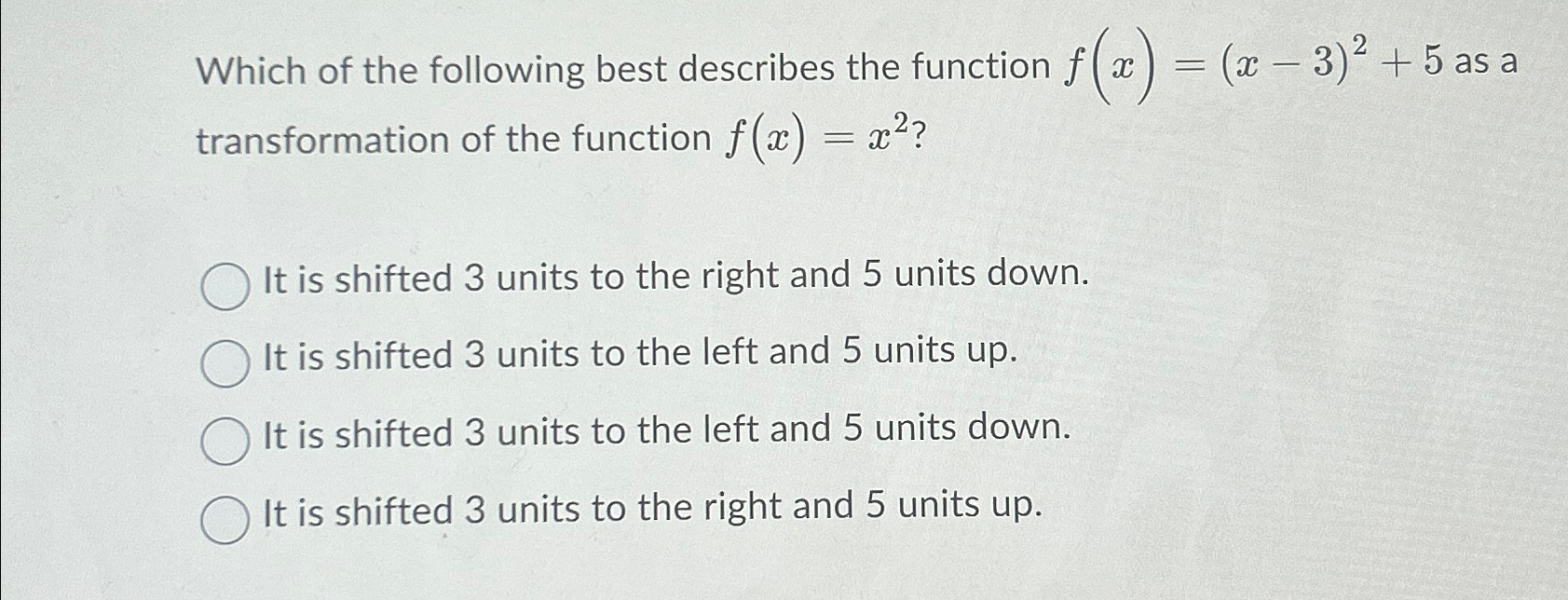 Solved Which of the following best describes the function | Chegg.com