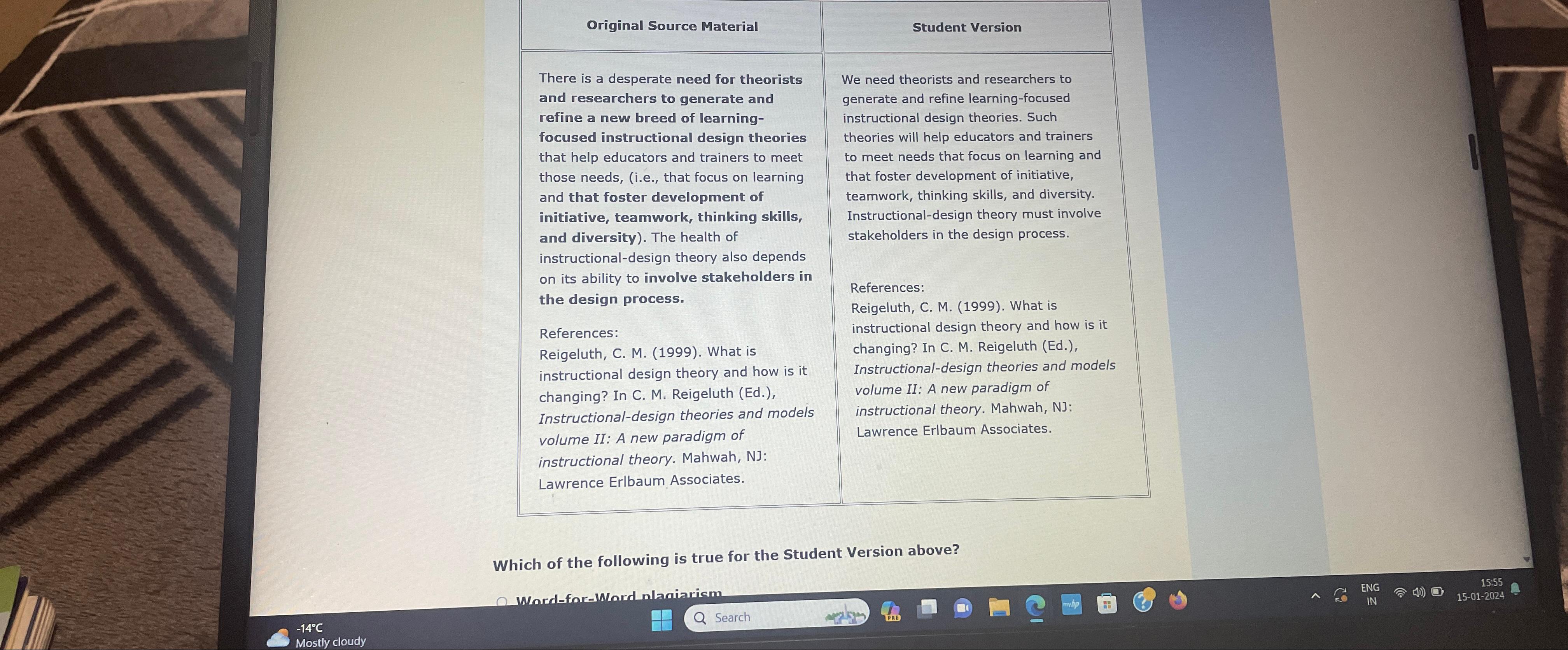 Solved \table[[Original Source Material,Student | Chegg.com