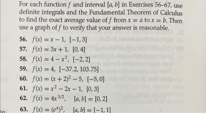 Solved For each function f and interval [a, b] in Exercises | Chegg.com