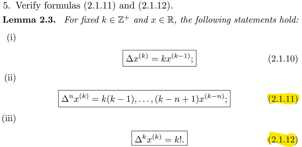 Verify formulas (2.1.11) ﻿and (2.1.12).Lemma 2.3. | Chegg.com