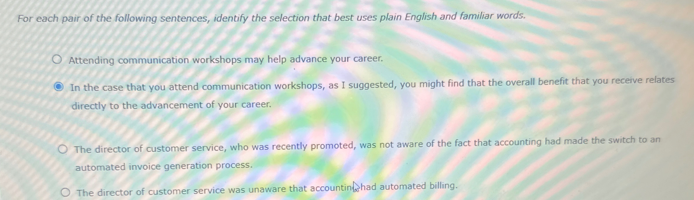 Solved For each pair of the following sentences, identify | Chegg.com