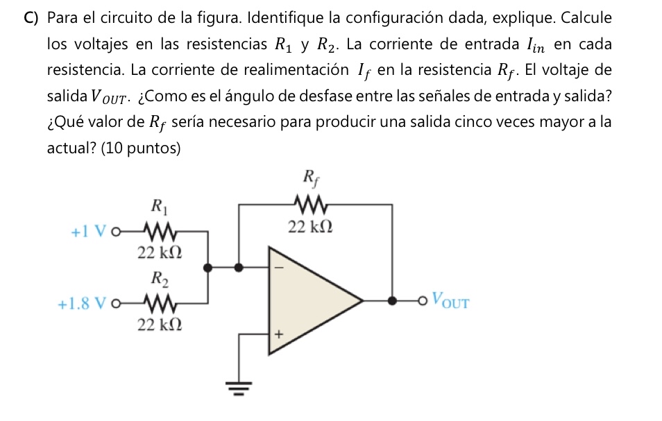 Solved C) ﻿Para el circuito de la figura. Identifique la | Chegg.com