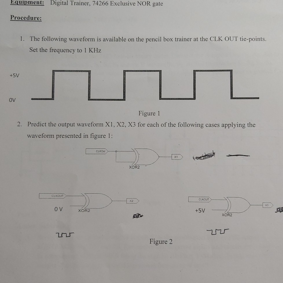 Solved Equipment: Digital Trainer, 74266 Exclusive NOR gate | Chegg.com