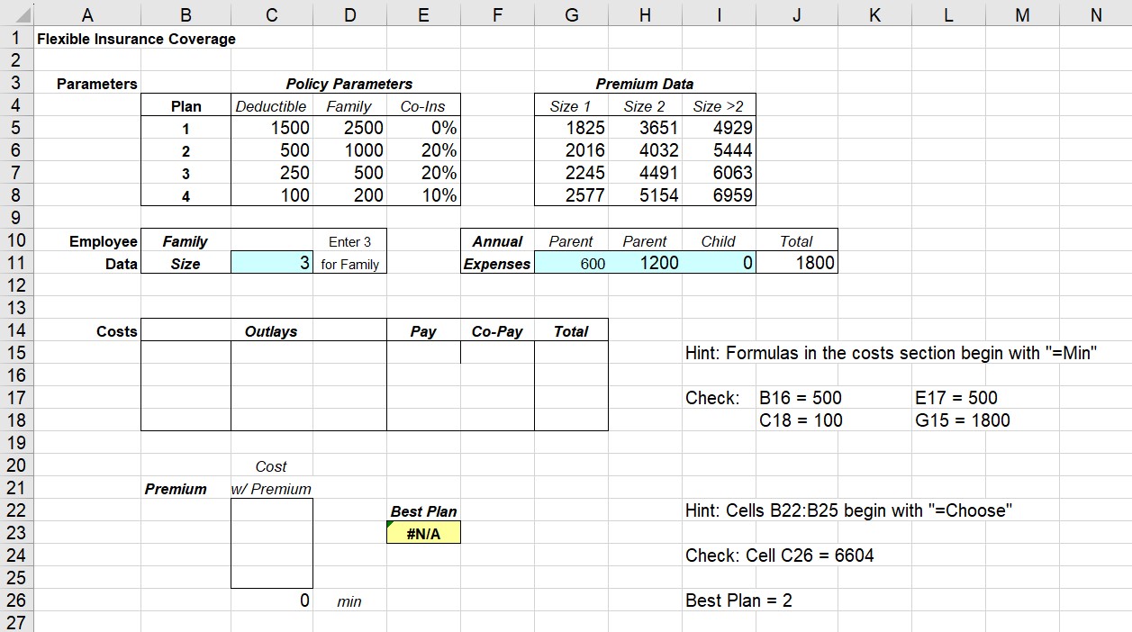 Solved Flexible Insurance CoverageParametersPremium | Chegg.com