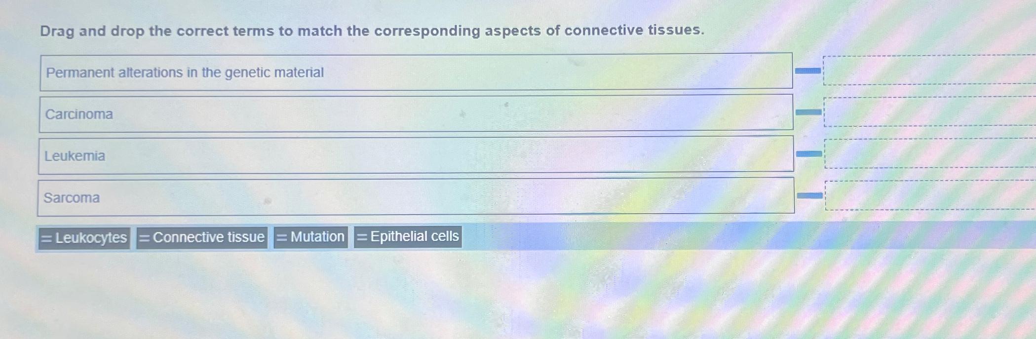 Solved Drag and drop the correct terms to match the | Chegg.com