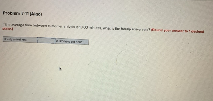 Solved Problem 7-11 (Algo) If the average time between | Chegg.com