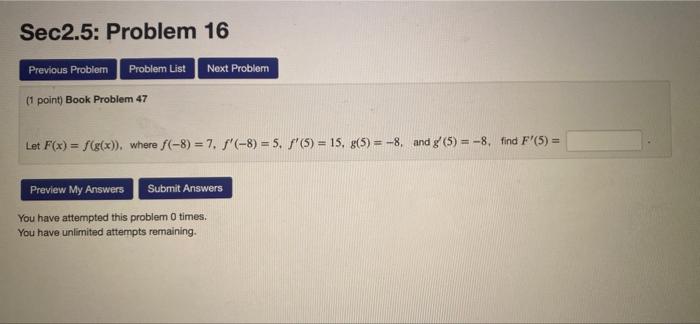 Solved Sec2.5: Problem 16 Previous Problem Problem List Next | Chegg.com