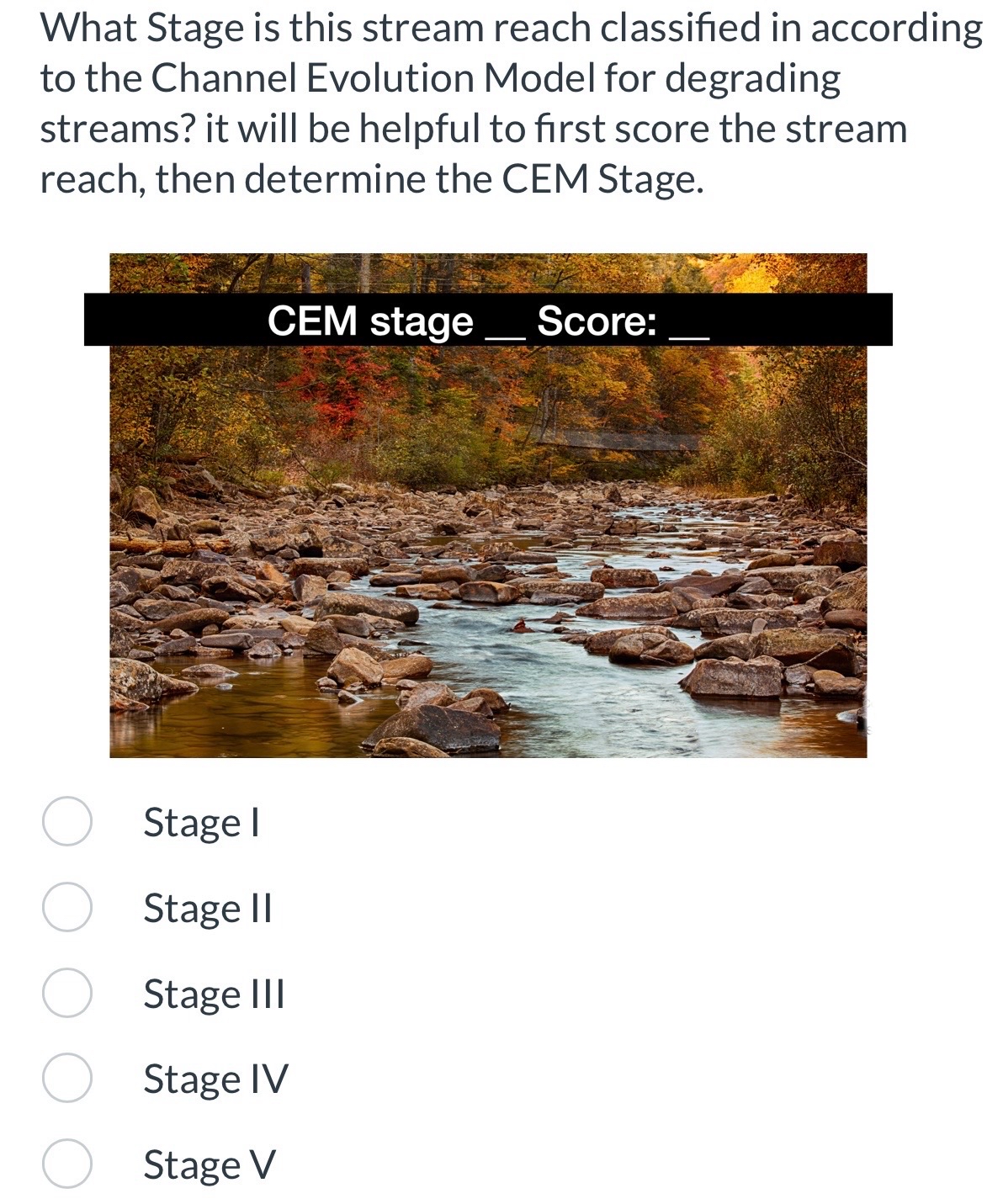 Solved What Stage is this stream reach classified in | Chegg.com