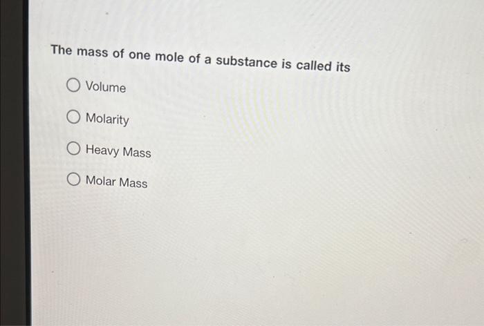 Solved Mole Test Review What is the number of moles of | Chegg.com
