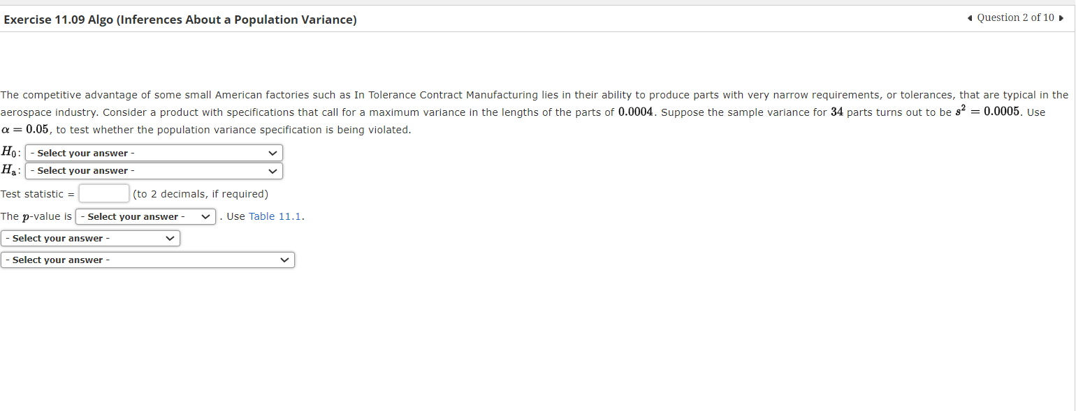 Solved Exercise 11.09 ﻿Algo (Inferences About a Population | Chegg.com