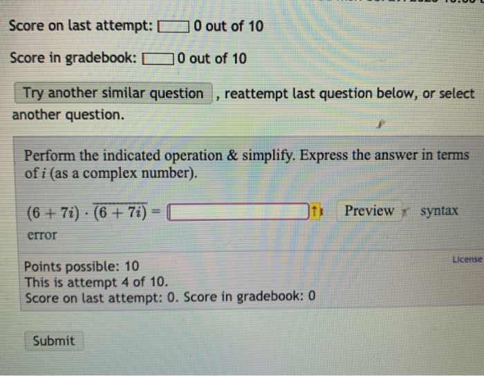 Solved Score on last attempt: 0 out of 10 Score in | Chegg.com