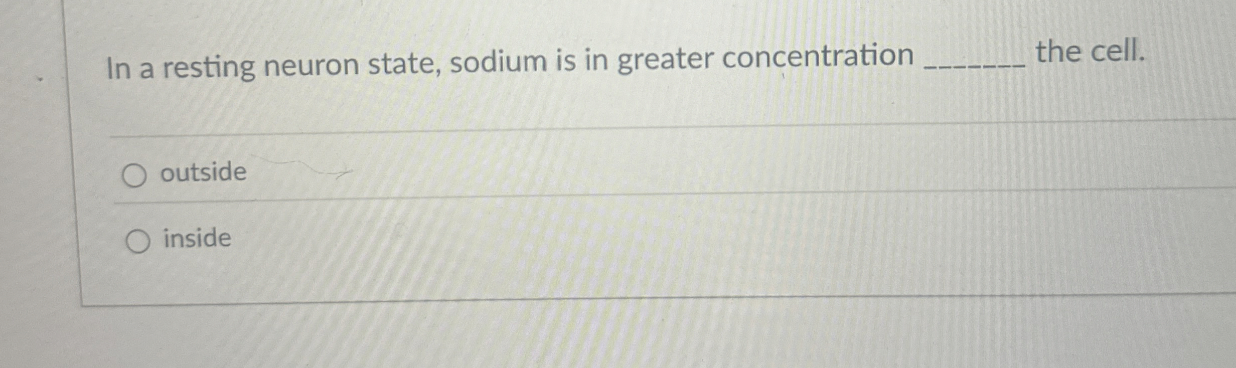 Solved In a resting neuron state, sodium is in greater | Chegg.com