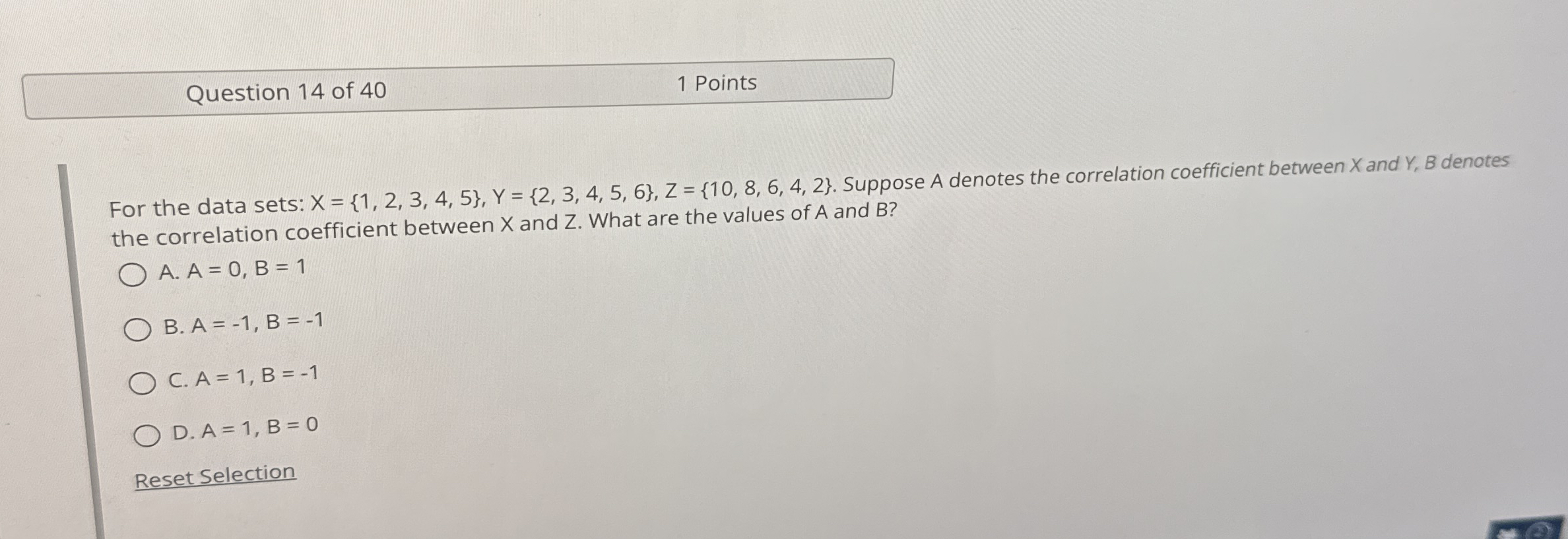 Solved Question 14 ﻿of 401 ﻿PointsFor the data sets: | Chegg.com