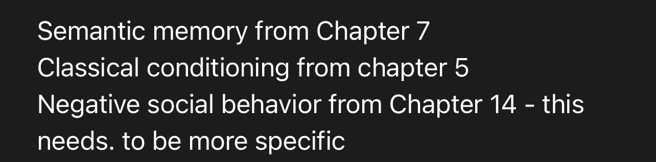 Solved Semantic memory from Chapter 7Classical conditioning | Chegg.com
