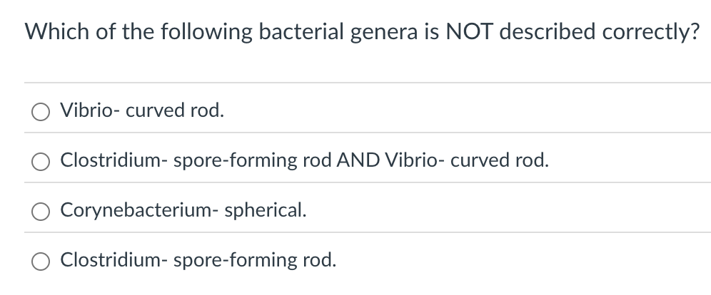 Solved Which of the following bacterial genera is NOT | Chegg.com
