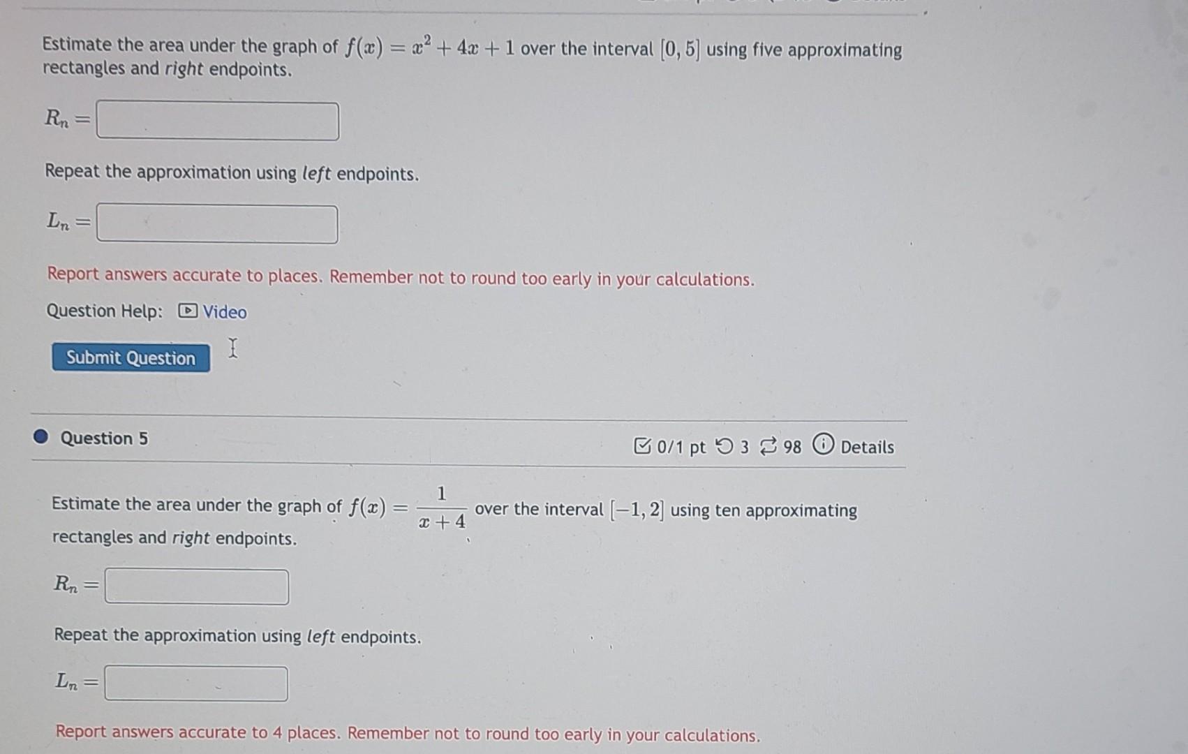 Solved Estimate the area under the graph of f(x)=x2+4x+1 | Chegg.com