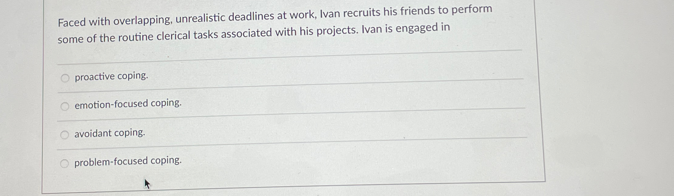 Solved Faced with overlapping, unrealistic deadlines at | Chegg.com