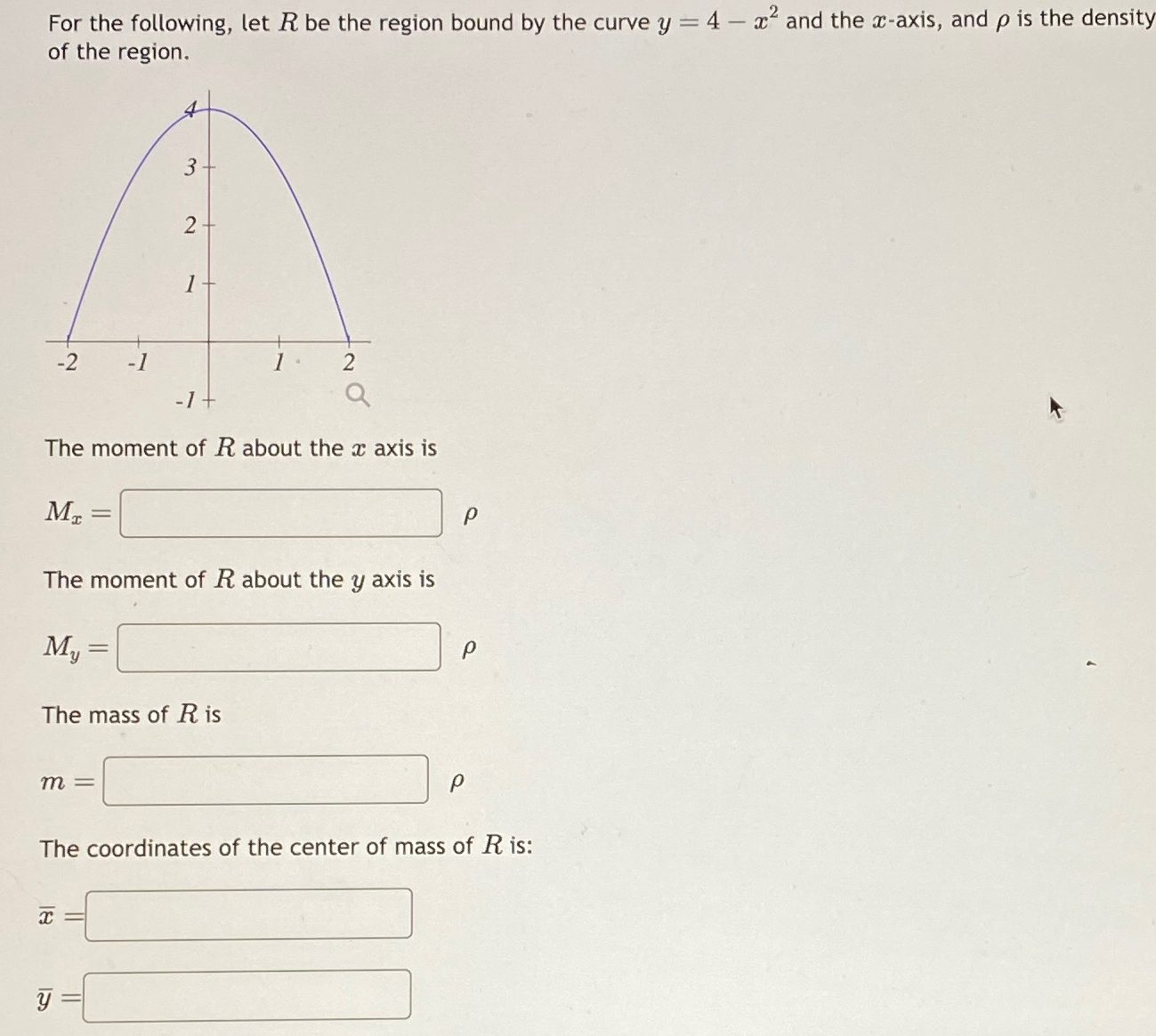 Solved For the following, let R ﻿be the region bound by the | Chegg.com