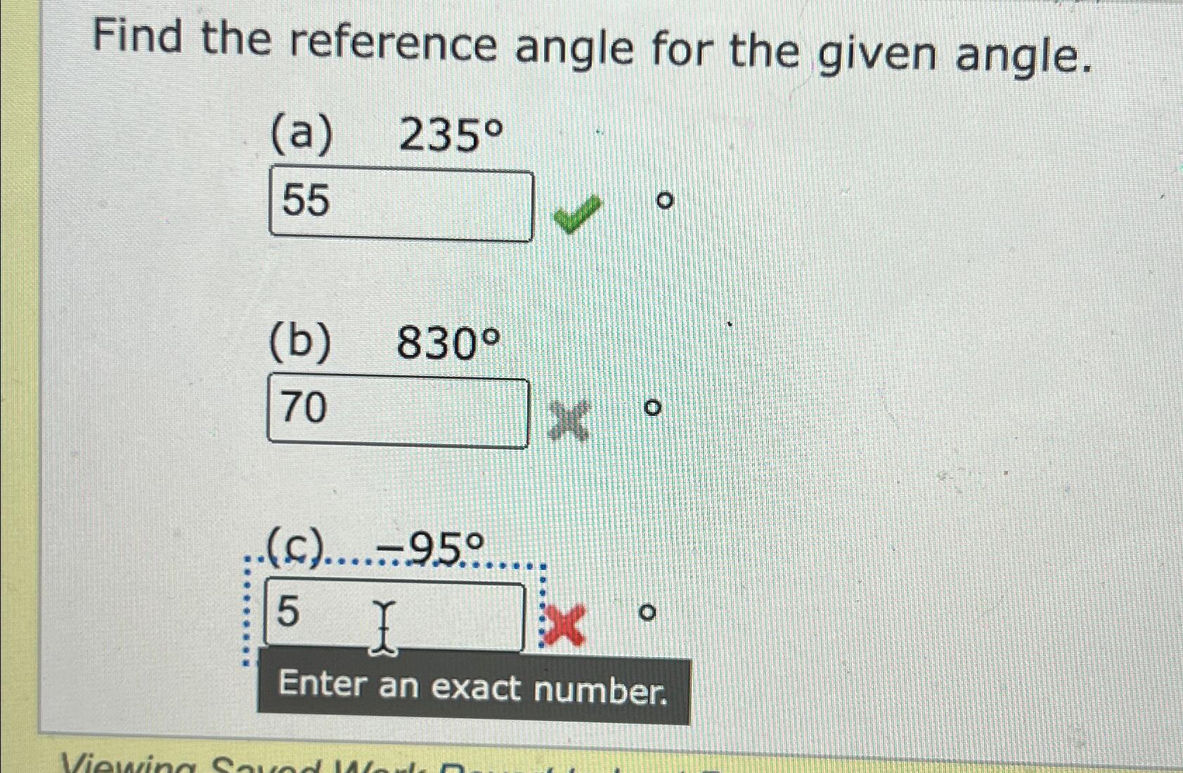Find the reference angle for the given | Chegg.com