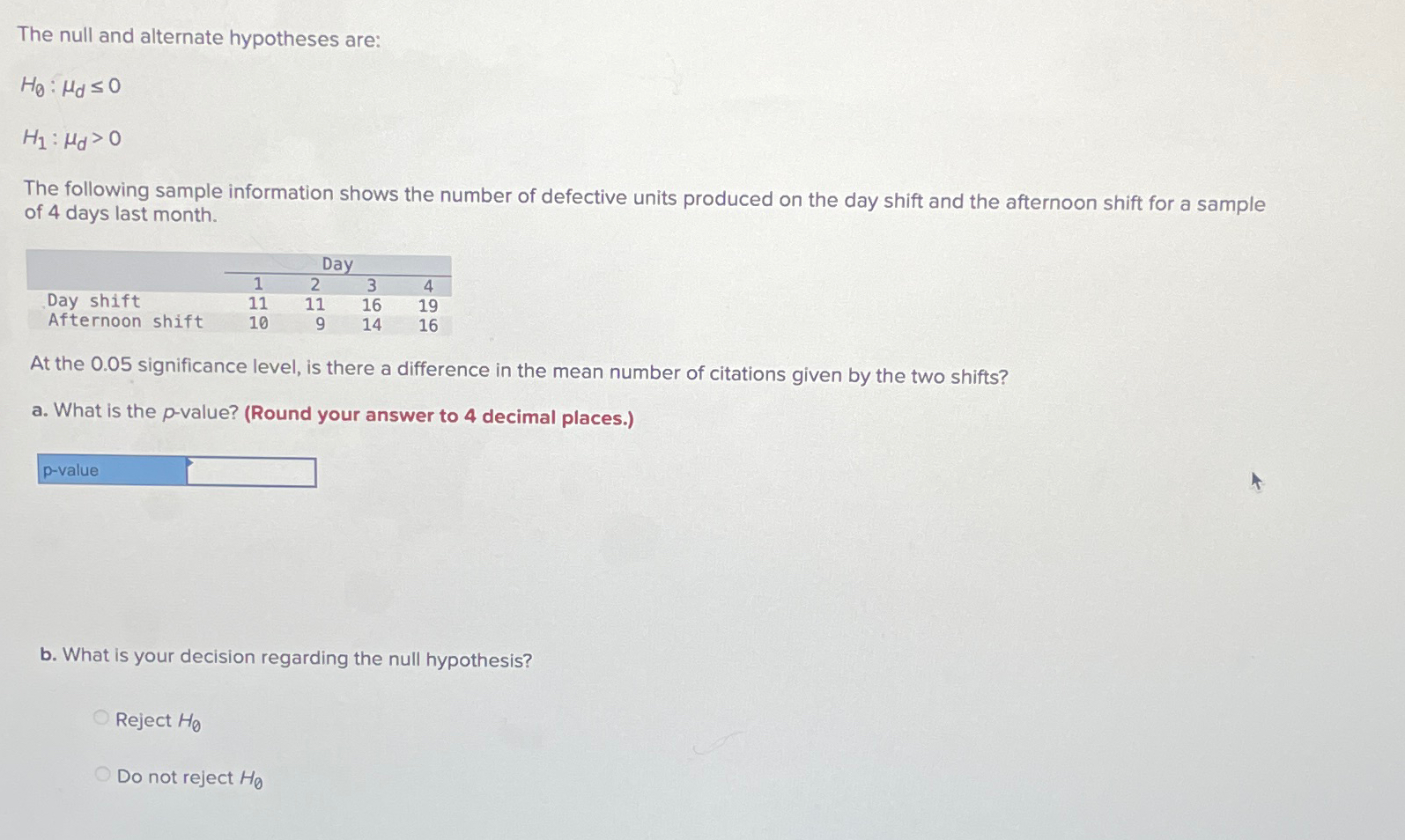 Solved The null and alternate hypotheses | Chegg.com
