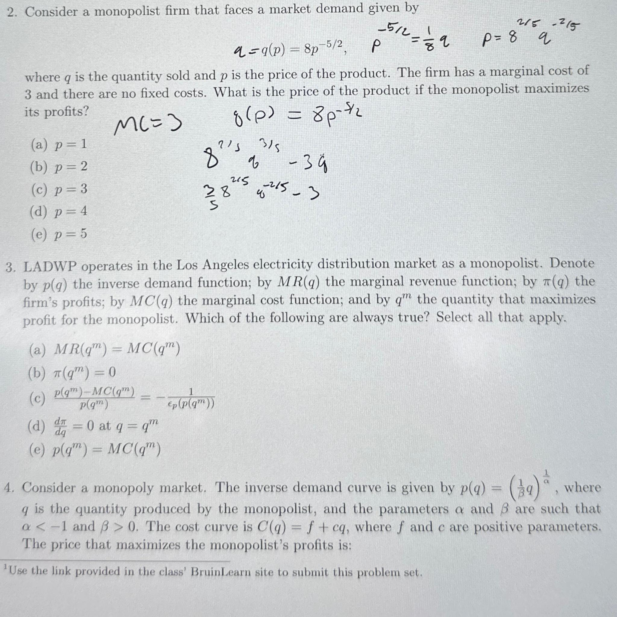 Solved Consider a monopolist firm that faces a market demand | Chegg.com