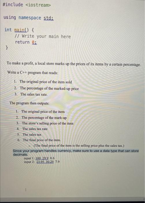 Solved #include using namespace std; int main() { // Write | Chegg.com