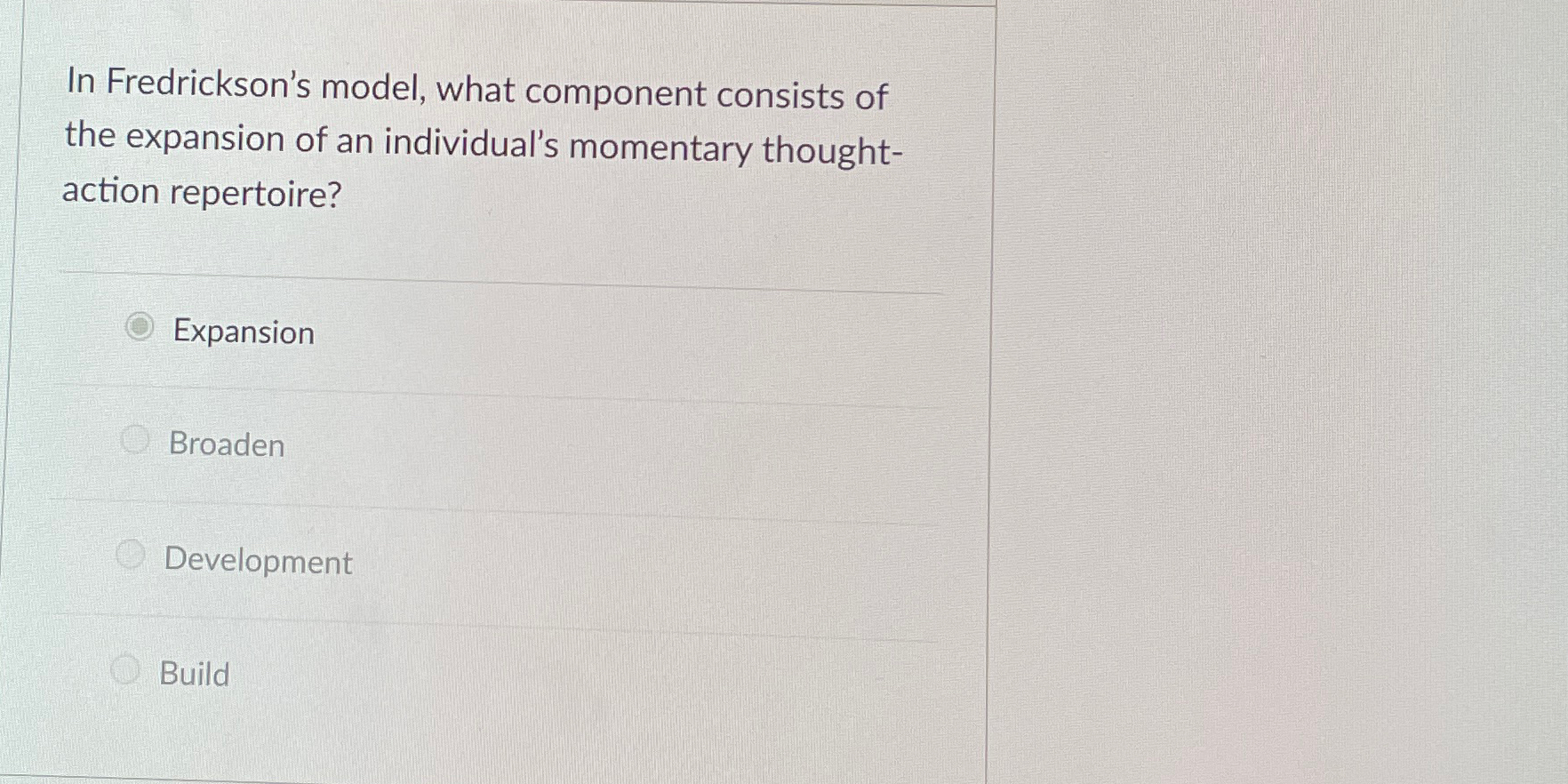 Solved In Fredrickson's model, what component consists of | Chegg.com