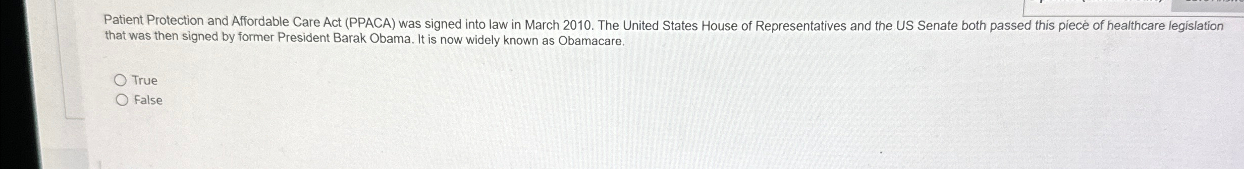 Solved Patient Protection and Affordable Care Act (PPACA) | Chegg.com