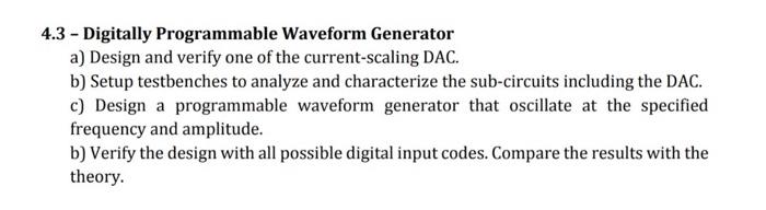 4.3 - Digitally Programmable Waveform Generator a) | Chegg.com