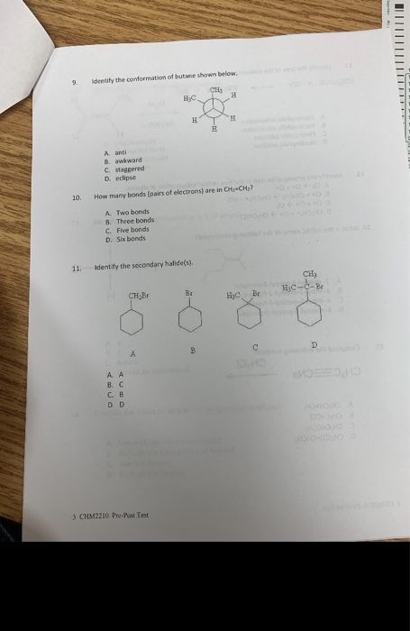 Solved 9. Identify the conformation of butane shown below. শ | Chegg.com