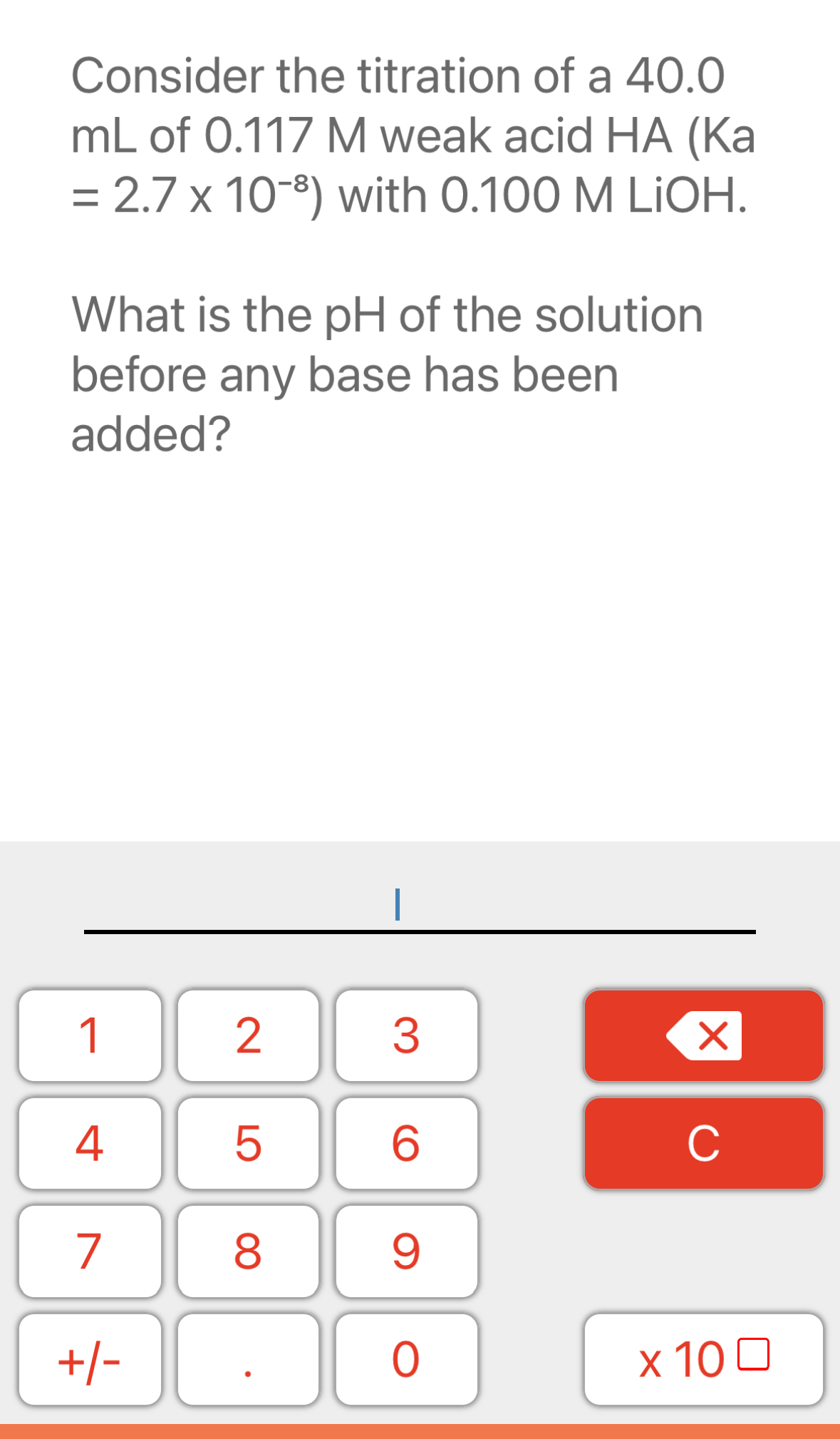 Solved Consider the titration of a 40.0 mL ﻿of 0.117M ﻿weak | Chegg.com