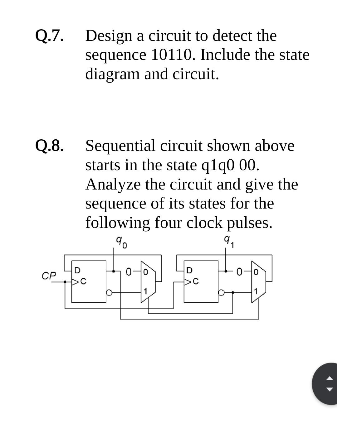 Solved Q.1. Design a sequential circuit with two flip-flops | Chegg.com