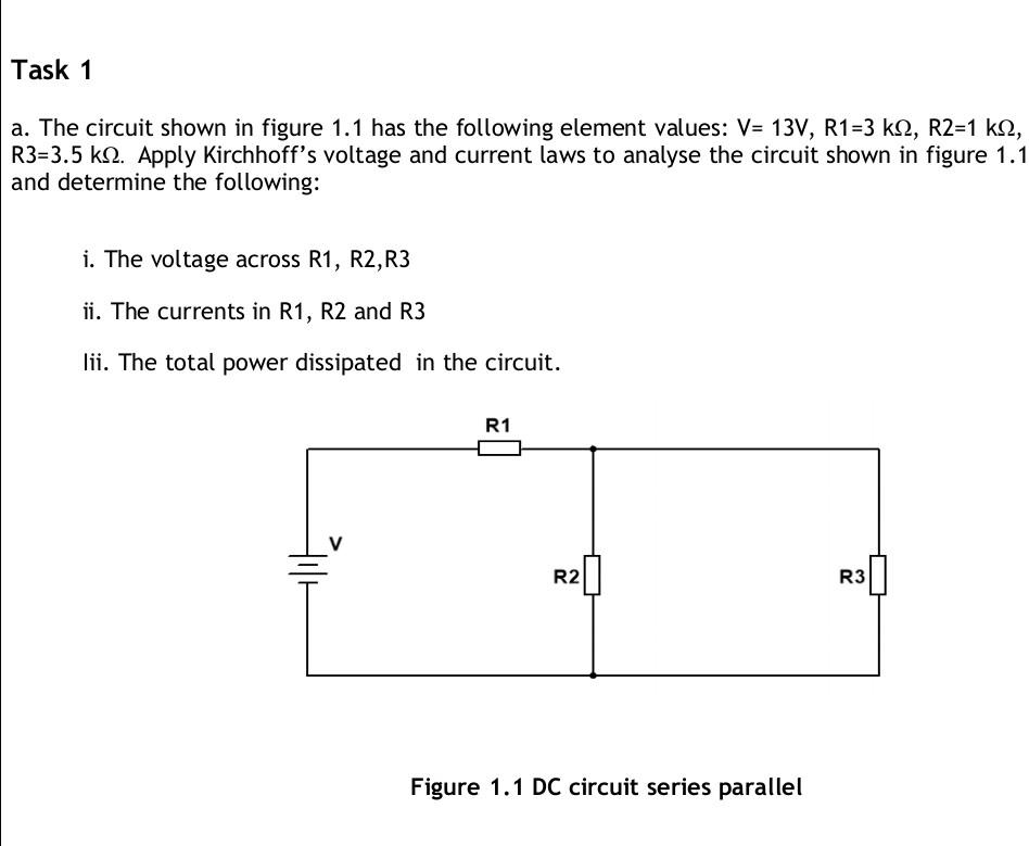 Solved a. The circuit shown in figure 1.1 has the following | Chegg.com