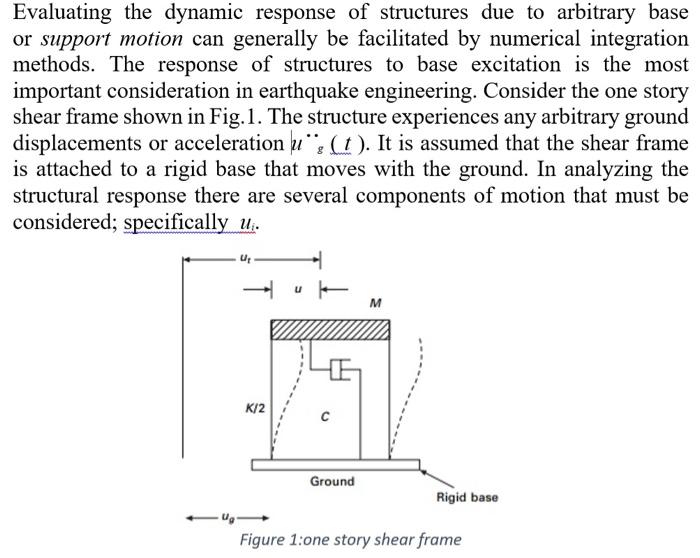 Solved Evaluating the dynamic response of structures due to | Chegg.com
