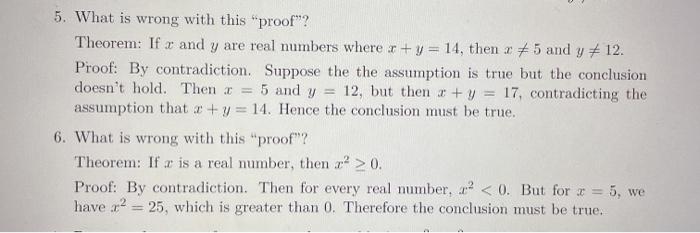 Solved 5. What is wrong with this "proof"? Theorem: If x and | Chegg.com