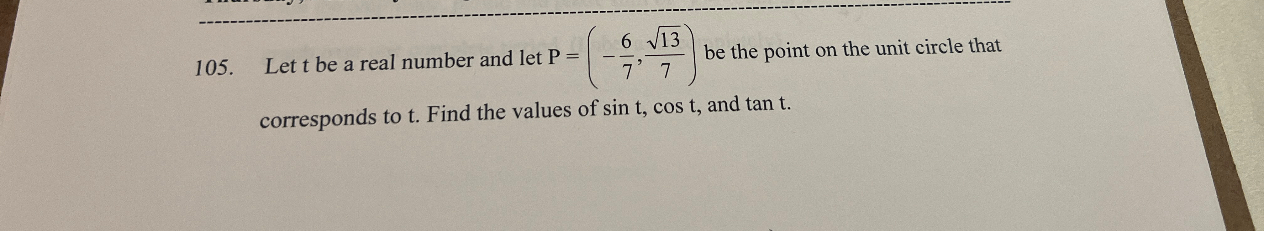 Solved Let t ﻿be a real number and let P=(-67,1327) ﻿be the | Chegg.com