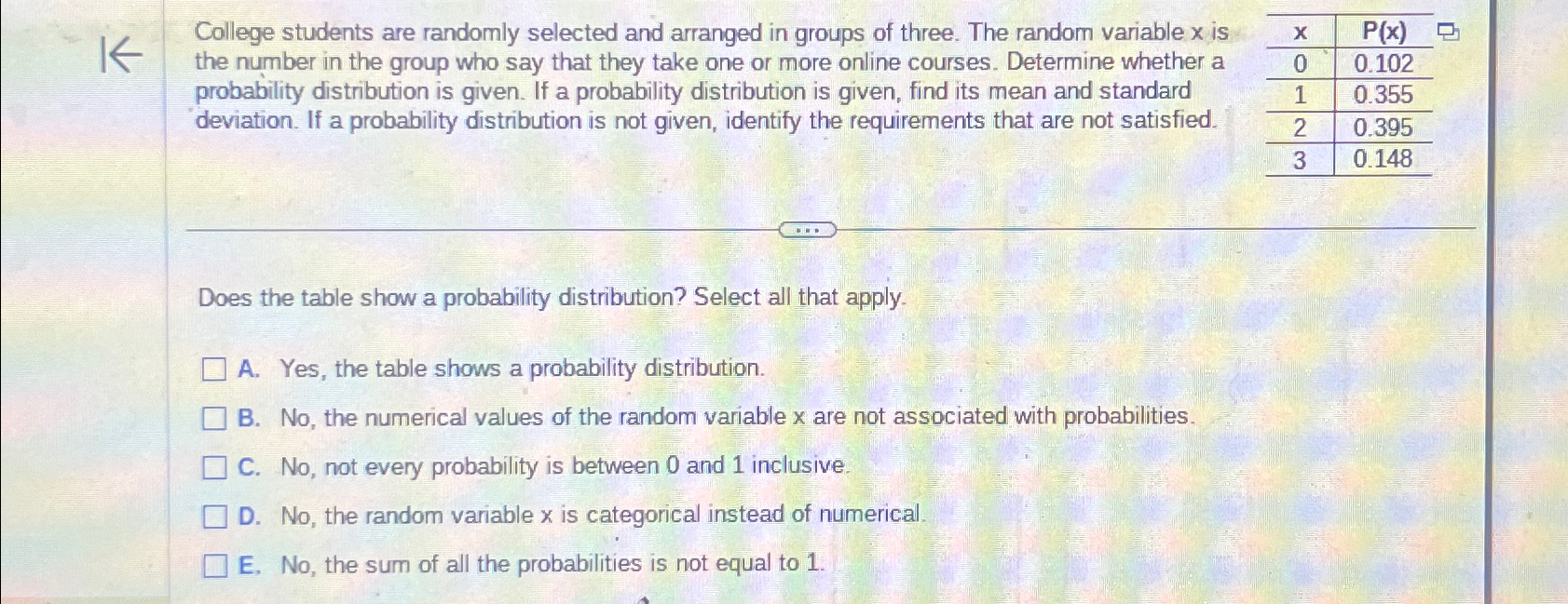 Solved College students are randomly selected and arranged | Chegg.com