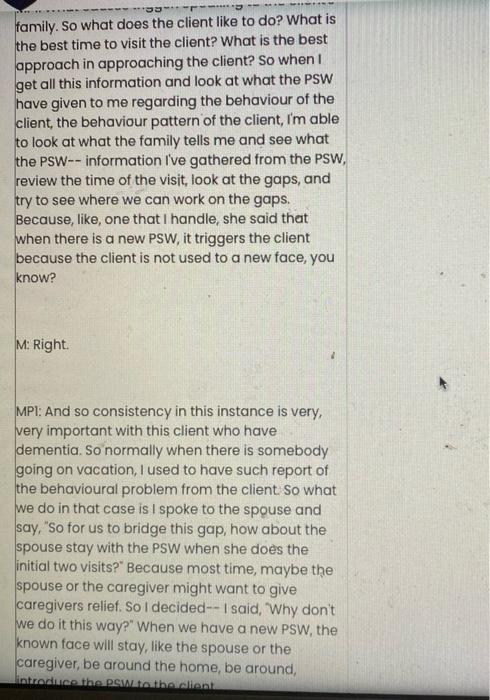 Solved instructions: review the transcript data and code the | Chegg.com