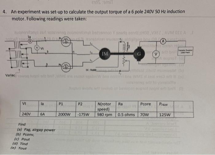 Solved 4. An experiment was set-up to calculate the output | Chegg.com