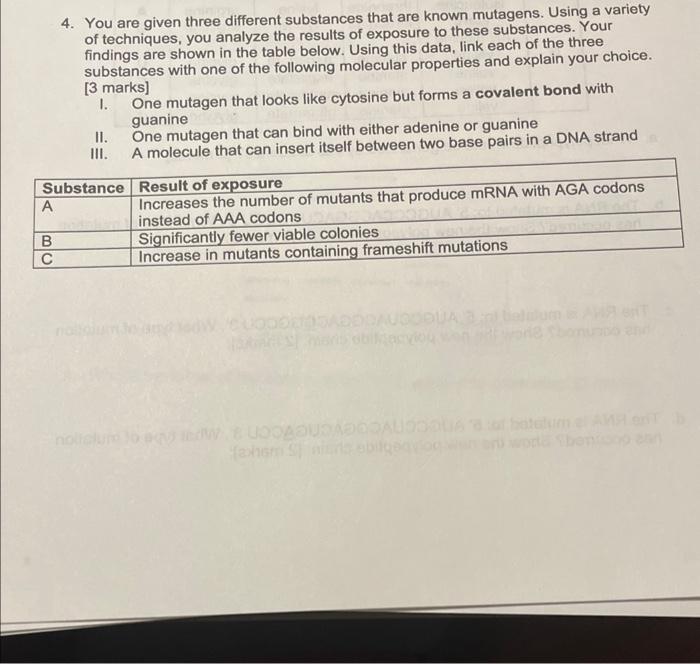 Solved 4. You are given three different substances that are | Chegg.com