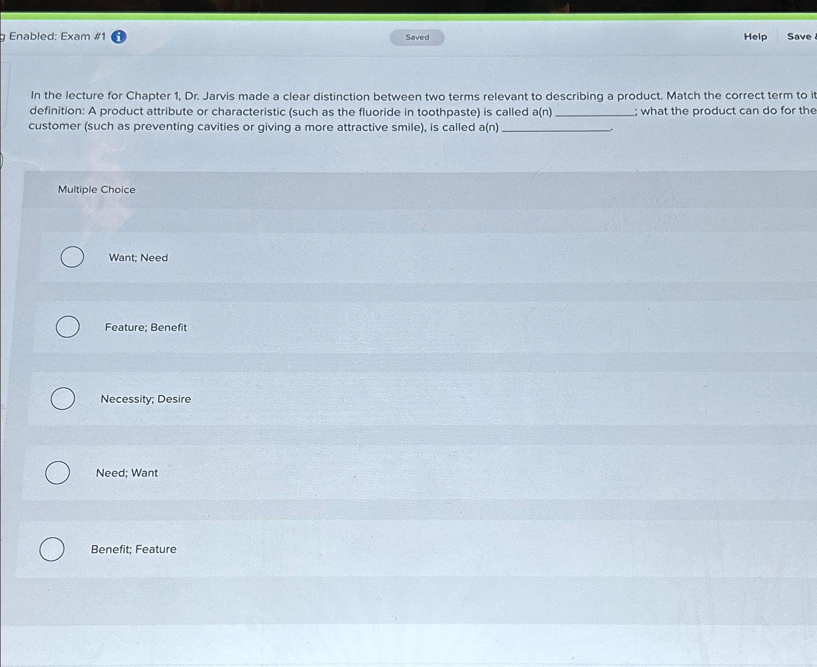 Solved Enabled: Exam #1HelpSaveIn the lecture for Chapter 1, | Chegg.com