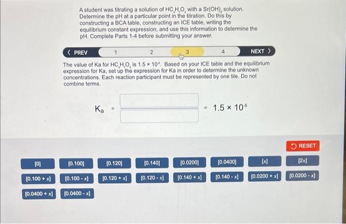 A student was titrating a solution of HC4H2O2, with a | Chegg.com