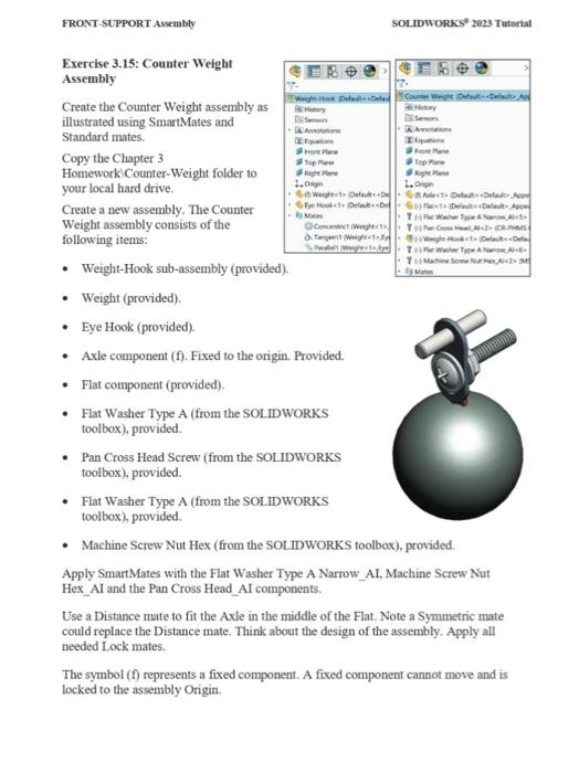 Solved Exercise 3.15: Counter Weight Assembly Create the | Chegg.com