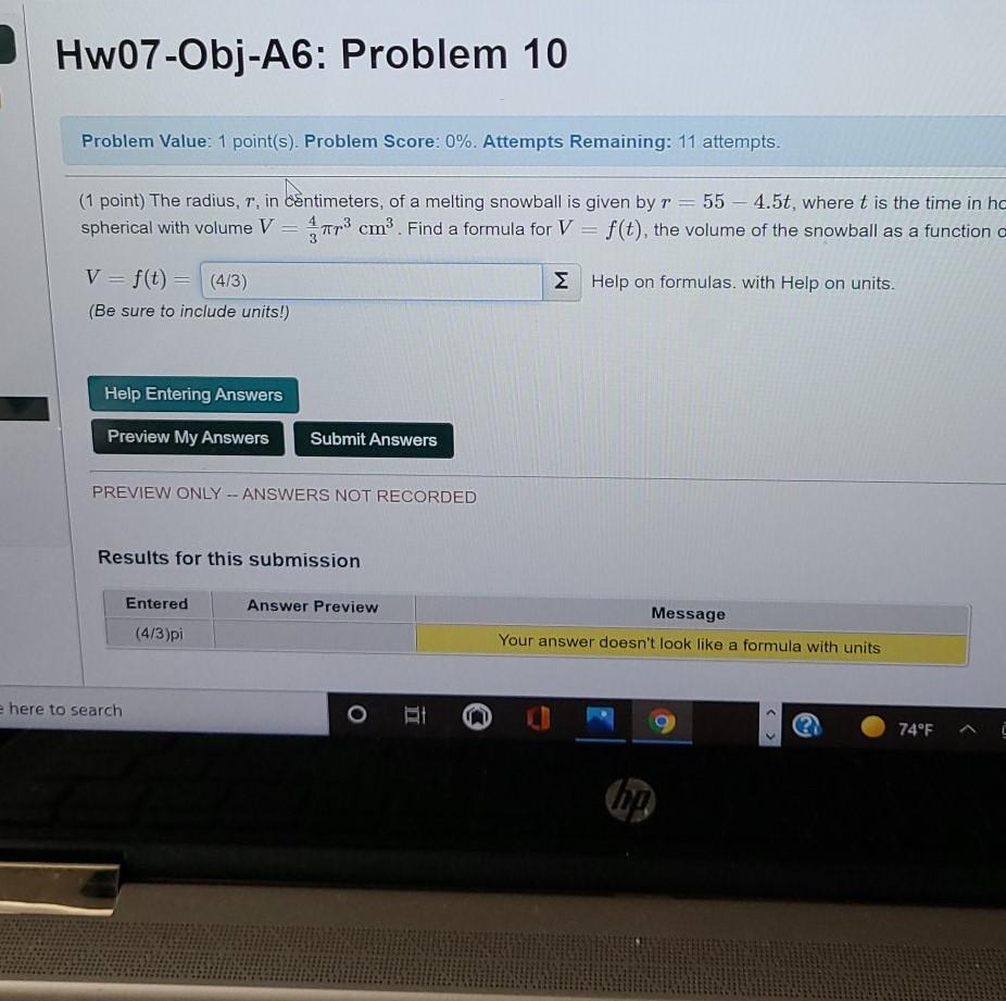 Solved Hw07-Obj-A6: Problem 10 Problem Value: 1 point(s). | Chegg.com