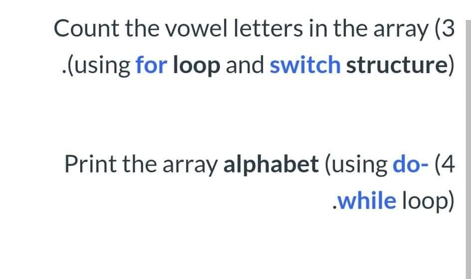 Solved Write A C Program That Declares An Array Alphabet