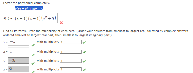 Solved Factor the polynomial | Chegg.com