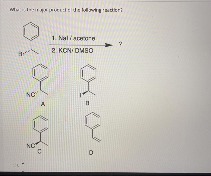 Solved What is the major product of the following reaction? | Chegg.com