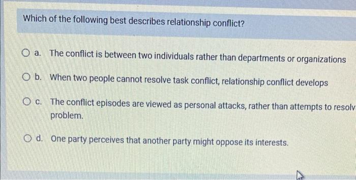 Solved Which of the following best describes relationship | Chegg.com