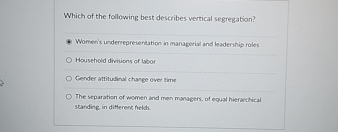 Which of the following best describes vertical | Chegg.com