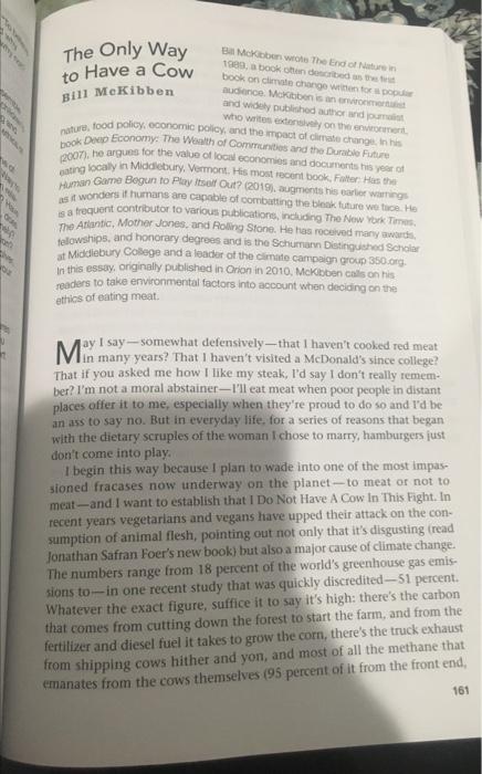 Solved Read from Food Matters book by Holly Bauer, from | Chegg.com